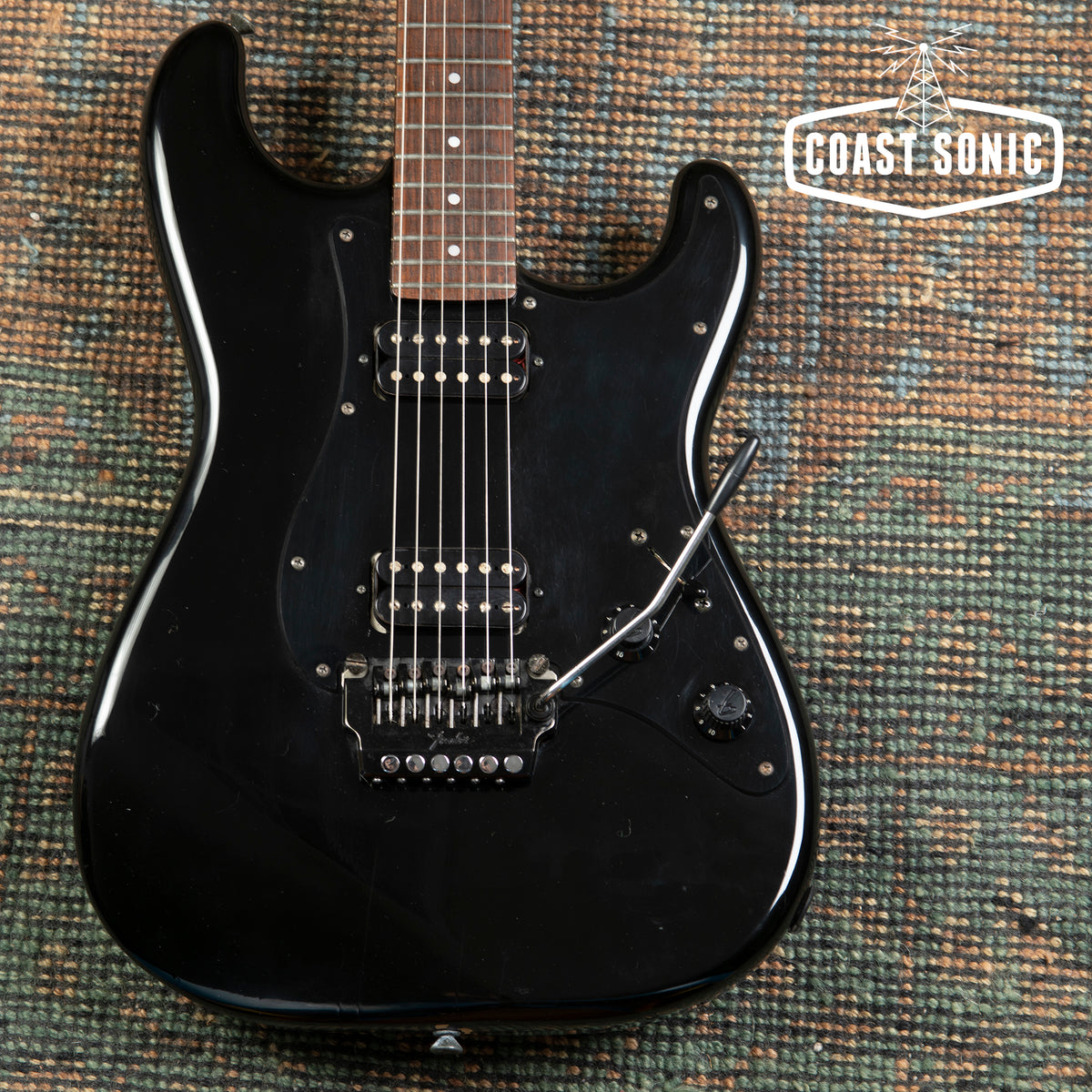 1985 Fender Boxer Series Stratocaster ST-555 All Black Made in Japan ...